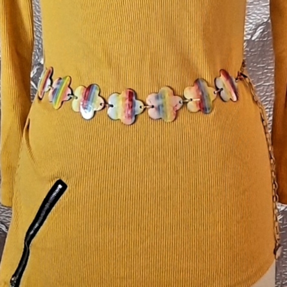 Accessories | Mod Metal Flower Belt From The 7s | Poshmark